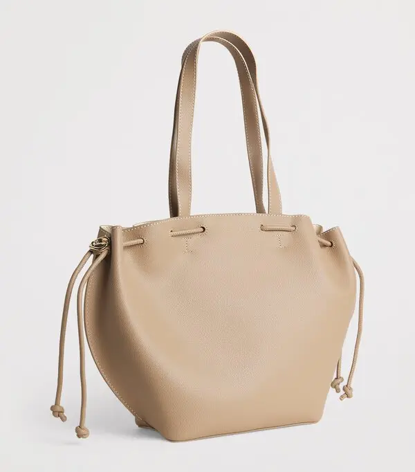 Claudie Pierlot Leather Alban Tote Bag - White
