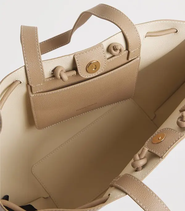 Claudie Pierlot Leather Alban Tote Bag - White