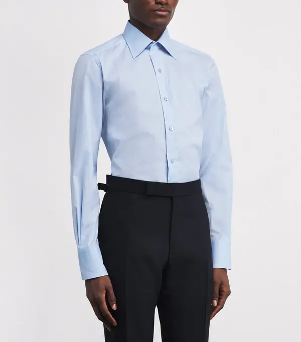 TOM FORD Cotton Slim Shirt - Blue