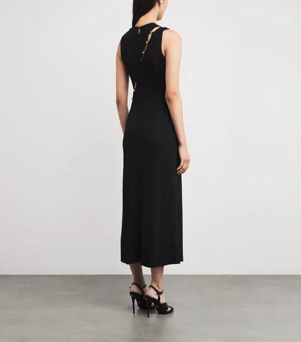 Maje Rib-knit Cutaway Maxi Dress
