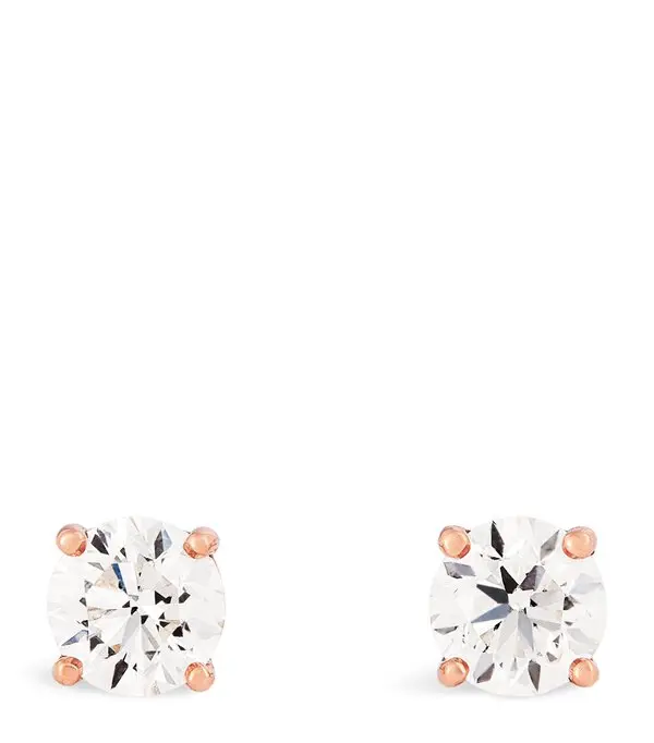 Harrods 18-karat Diamond Stud Earrings - Rose Gold