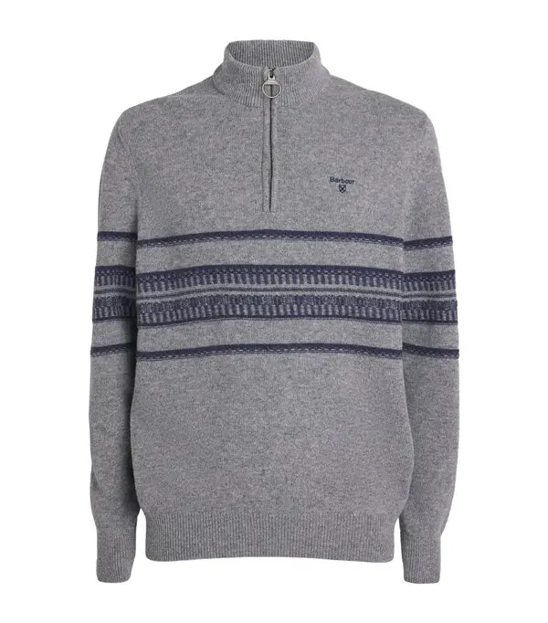 Barbour Lambswool Kepwick Half-zip Sweater - Grey