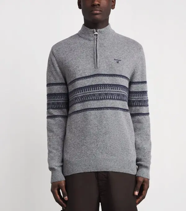 Barbour Lambswool Kepwick Half-zip Sweater - Grey