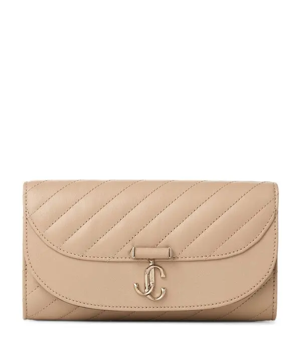 JIMMY CHOO Curve Leather Chain Wallet - Brown