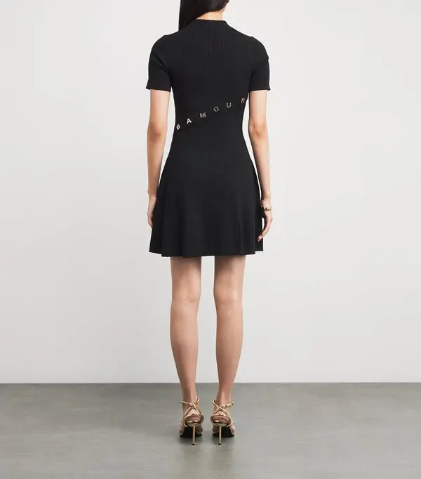 Maje Rib-knit Mini Dress With Embellishments
