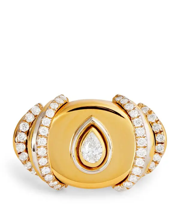 L'ATELIER NAWBAR Yellow And Diamond N*93 Pinky Ring - Gold
