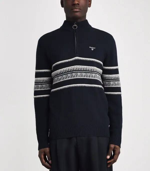 Barbour Wool Quarter-zip Sweater - Navy