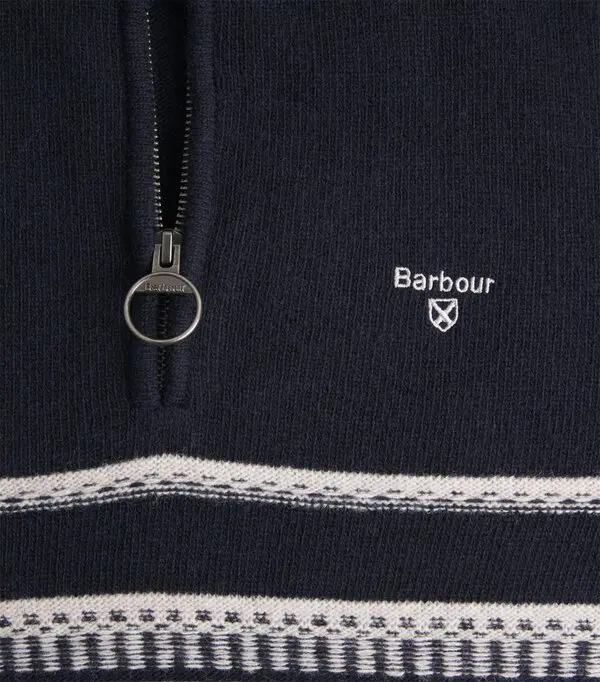 Barbour Wool Quarter-zip Sweater - Navy