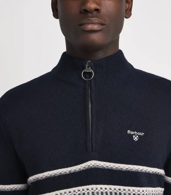 Barbour Wool Quarter-zip Sweater - Navy