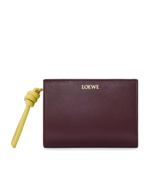 Loewe Leather Knot Wallet - Burgundy