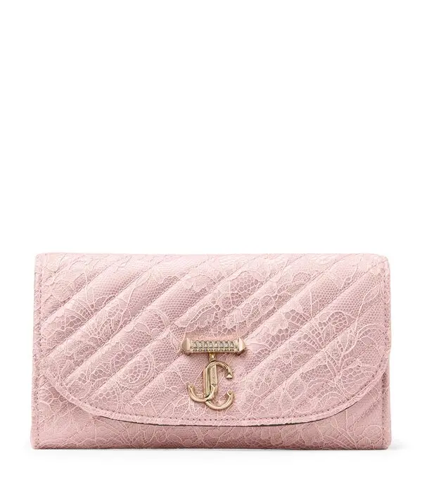 JIMMY CHOO Leather Curve Chain Wallet - Pink