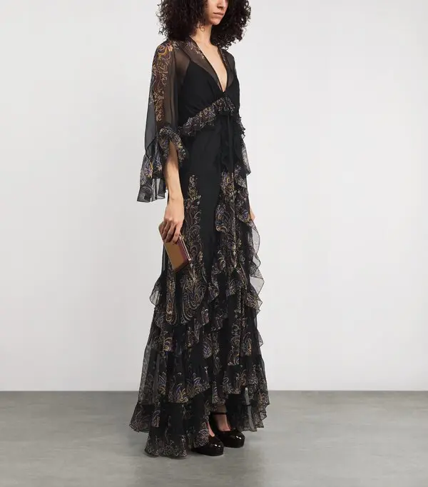 green and gold evening dress ETRO (NEW) with tags Dress Size: US 6 – Kardashian Kloset main image 1