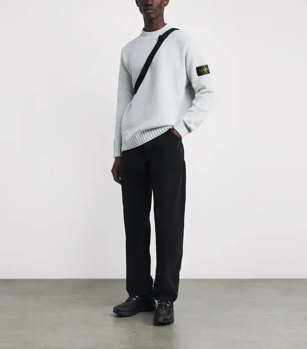 Stone Island Cotton Compass Sweater - Blue