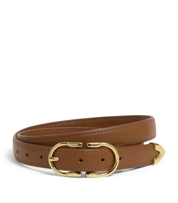 Maje Leather Double-buckle Belt - Brown