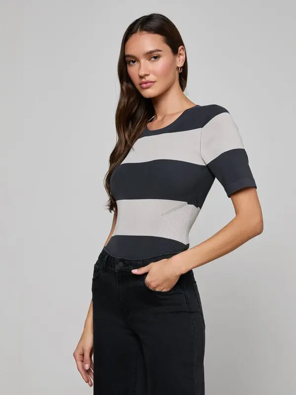L'Agence Rosemond Striped Bodysuit