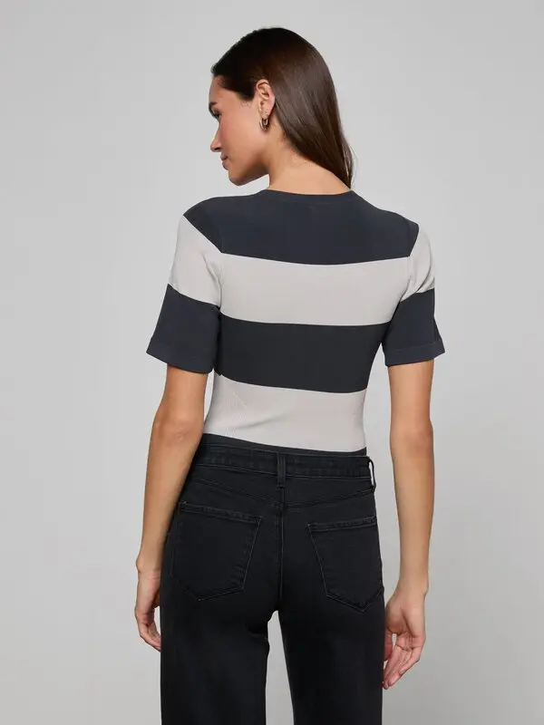 L'Agence Rosemond Striped Bodysuit