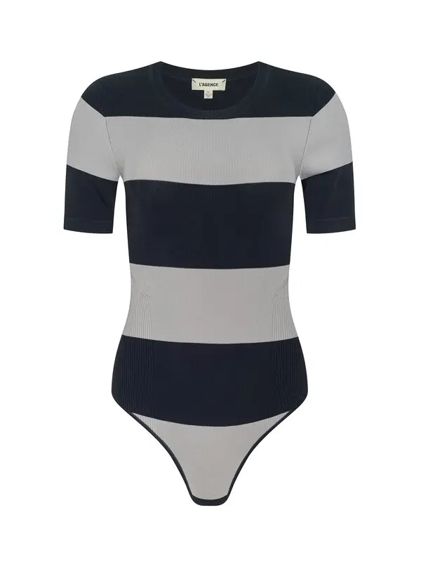 L'Agence Rosemond Striped Bodysuit