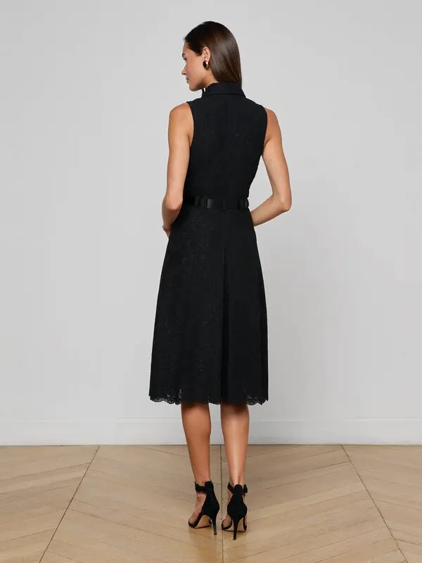 L'Agence Kylo Lace Shirt Dress - Black