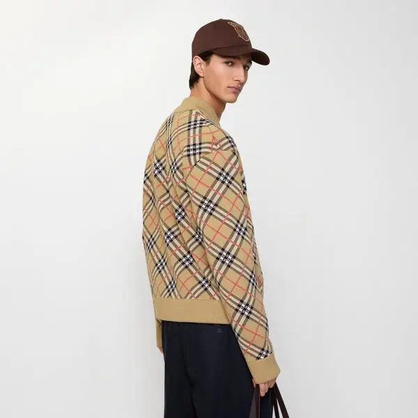 Burberry Check Cotton Wool Bomber Jacket