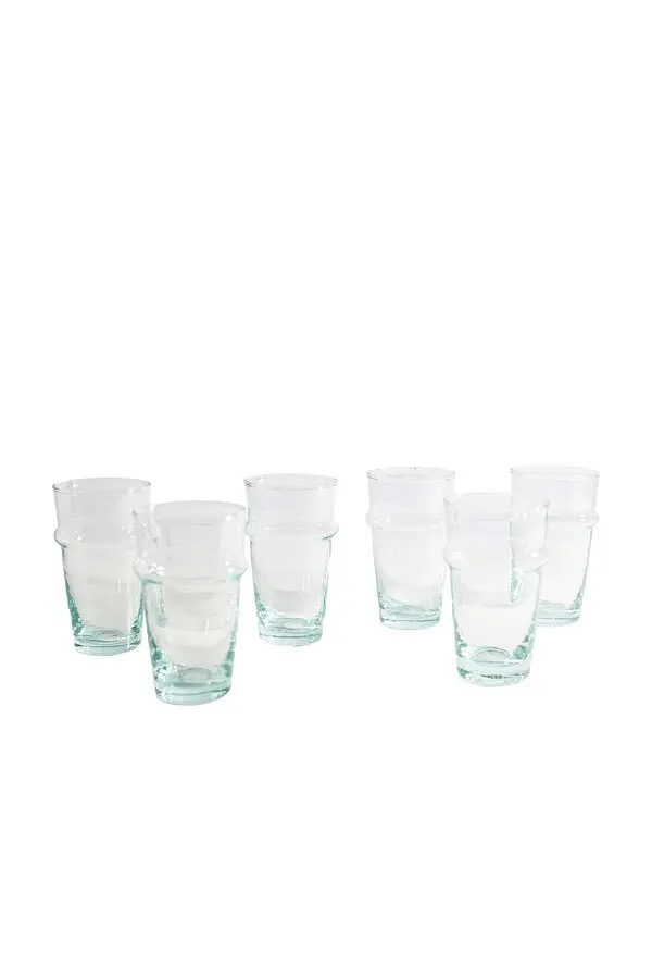 VERVE CULTURE Moroccan Beldi Glassware Set Of 6 - Clear