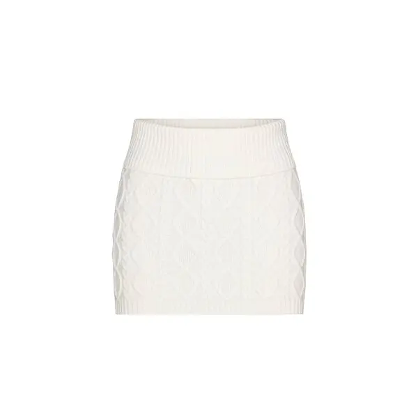 SKIMS Sweater Knits Cable Knit Mini Skirt - Ivory