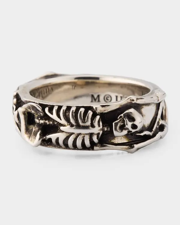 Alexander McQueen Dancing Skeleton Ring - Dusty Blue