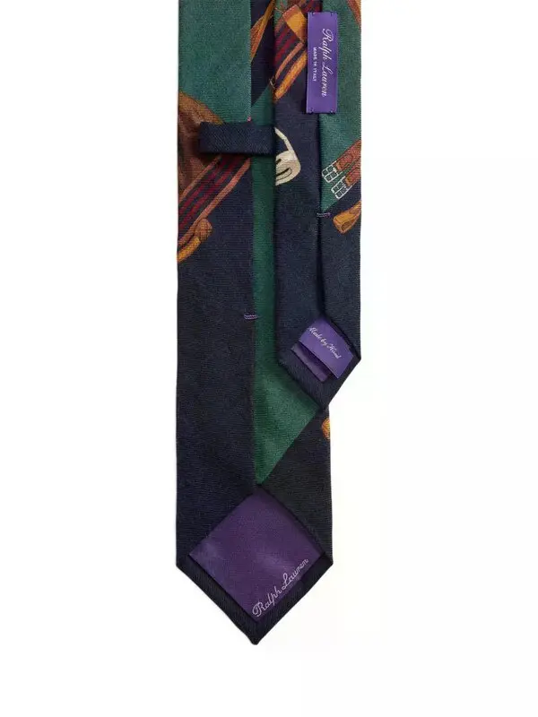 Ralph Lauren Purple Label Equestrian Print Neck Tie