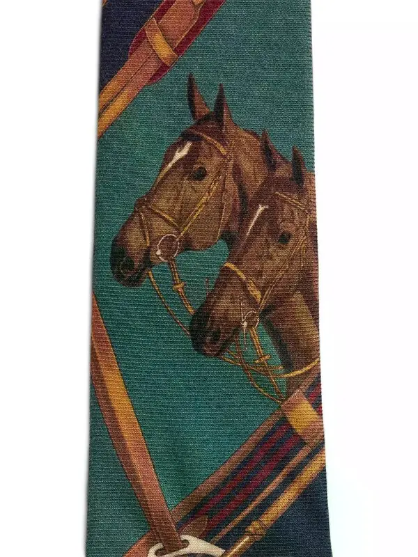Ralph Lauren Purple Label Equestrian Print Neck Tie