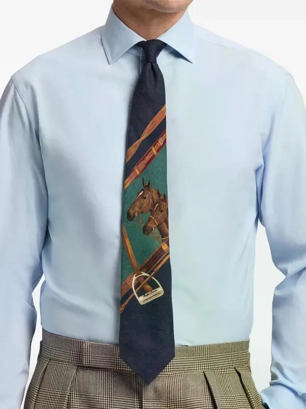 Ralph Lauren Purple Label Equestrian Print Neck Tie