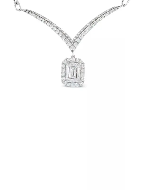 LB EXCLUSIVE Diamond And Emerald Pendant Necklace