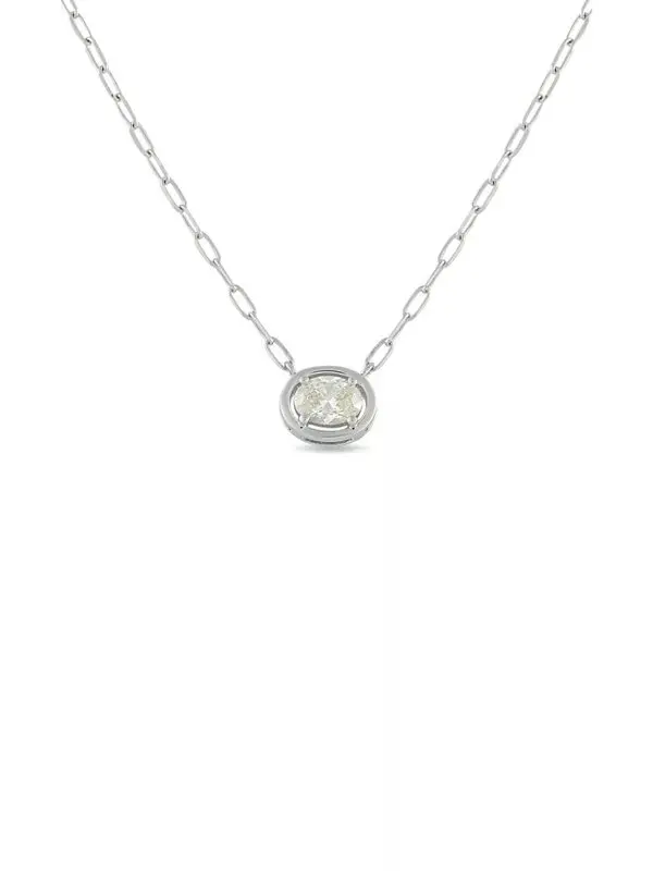 LB EXCLUSIVE Diamond Solitaire Necklace - Silver