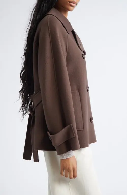 Max Mara Louise Short Wool Double Face Coat - Chocolate