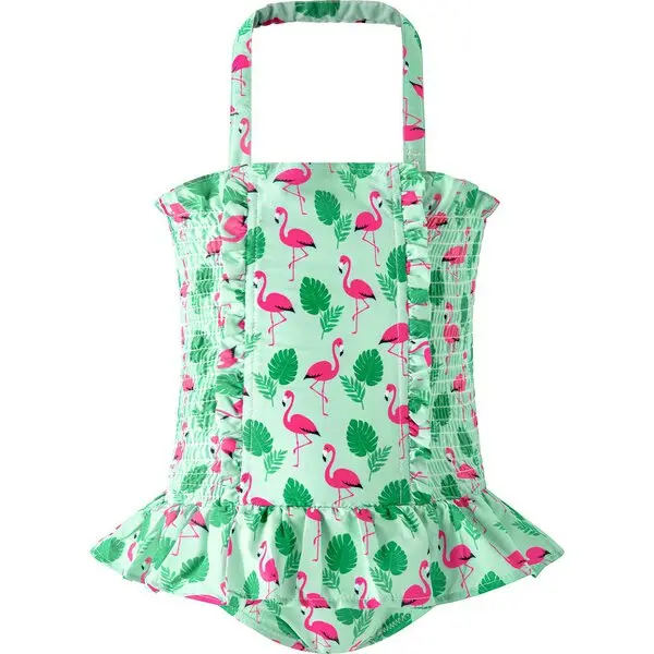 RACHEL RILEY Flamingo Print Swimsuit - Green