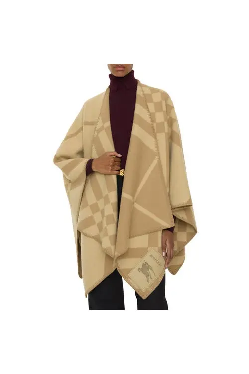 Burberry Check Wool Cashmere Cape