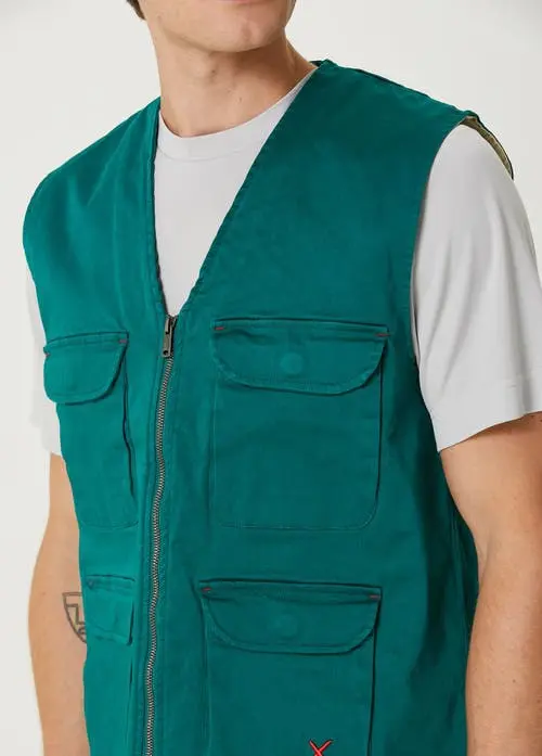 PCFG Cotton Woven Track Vest - Green