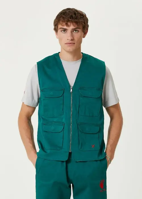 PCFG Cotton Woven Track Vest - Green