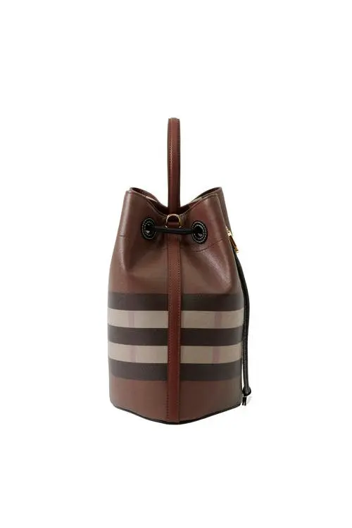 Burberry Small Tb Bucket Bag - Dark Birch Brown