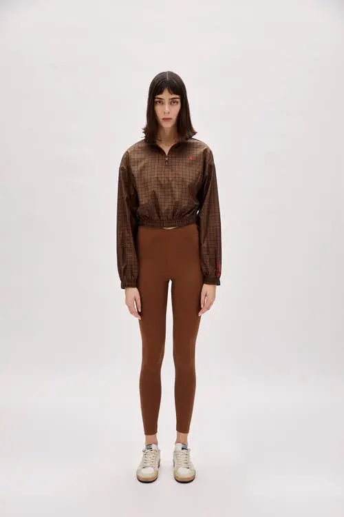 PCFG Cropped Sweatshirt With High Neck - Brown