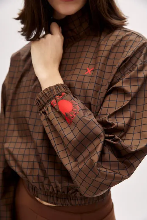 PCFG Cropped Sweatshirt With High Neck - Brown