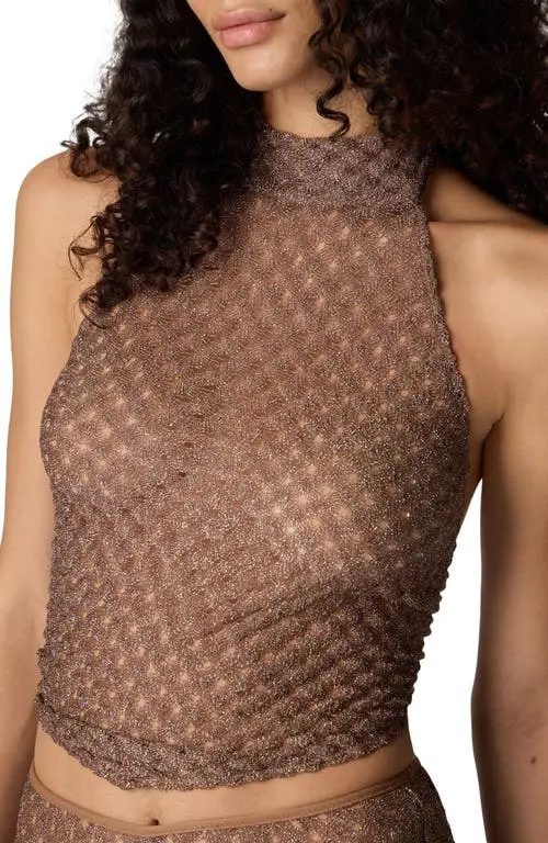 Missoni Scarf Top In Lamé Viscose With Spiderweb Motif