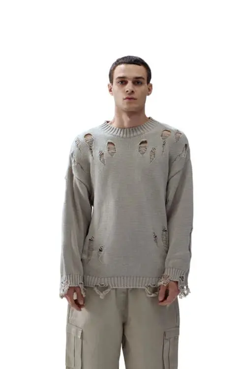 PCFG Distressed Knit Pullover