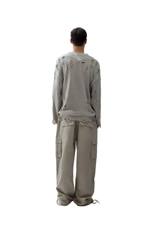 PCFG Distressed Knit Pullover