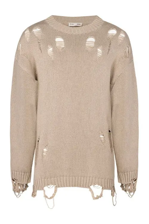 PCFG Distressed Knit Pullover