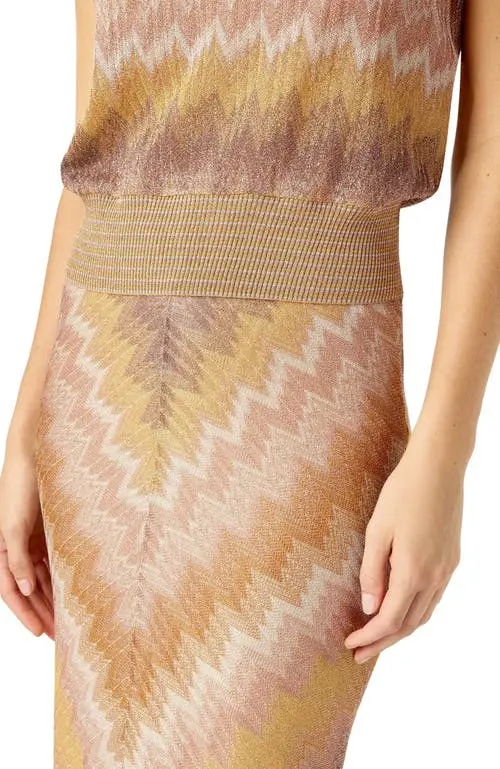 Missoni Viscose Lamé Tank Top With Snake Motif - Gold