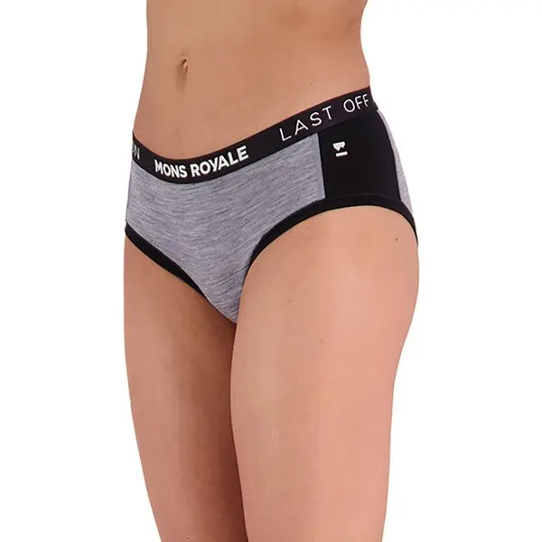 MONS ROYALE Sylvia Boyleg Underwear - Grey Heather/black