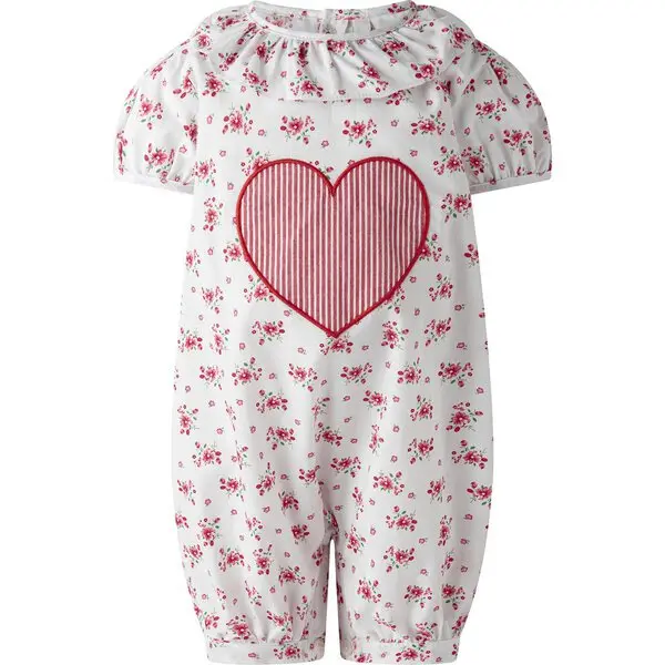 RACHEL RILEY Floral Heart Appliqué Bubble - Red