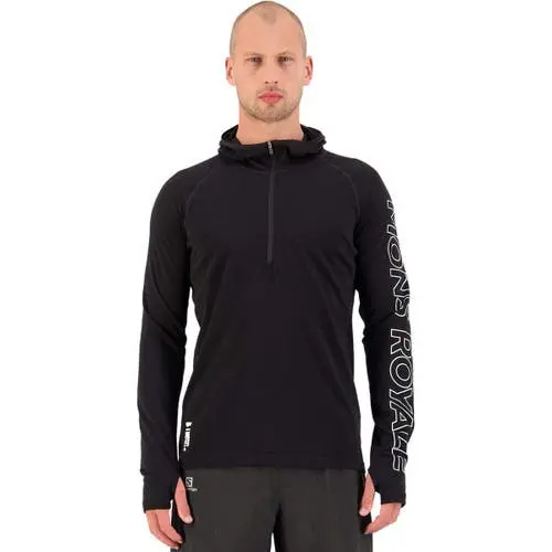 MONS ROYALE Temple Tech Hooded Zip Top - Black Ii