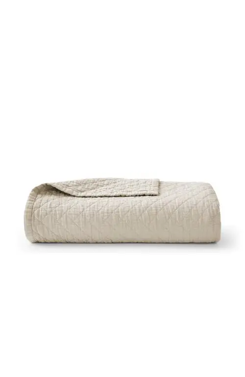 CHRISTY Porto Luxury Diamond Quilted Throw - Biscuit