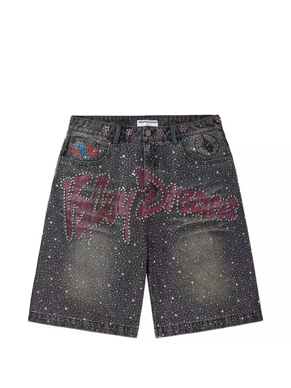 VALE FOREVER Embellished Denim Shorts