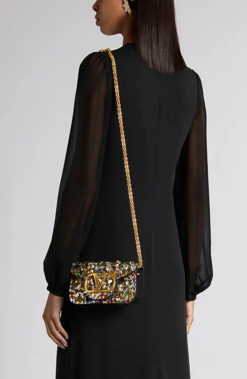 Valentino Garavani Small Locò Vlogo Paillette And Crystal Shoulder Bag